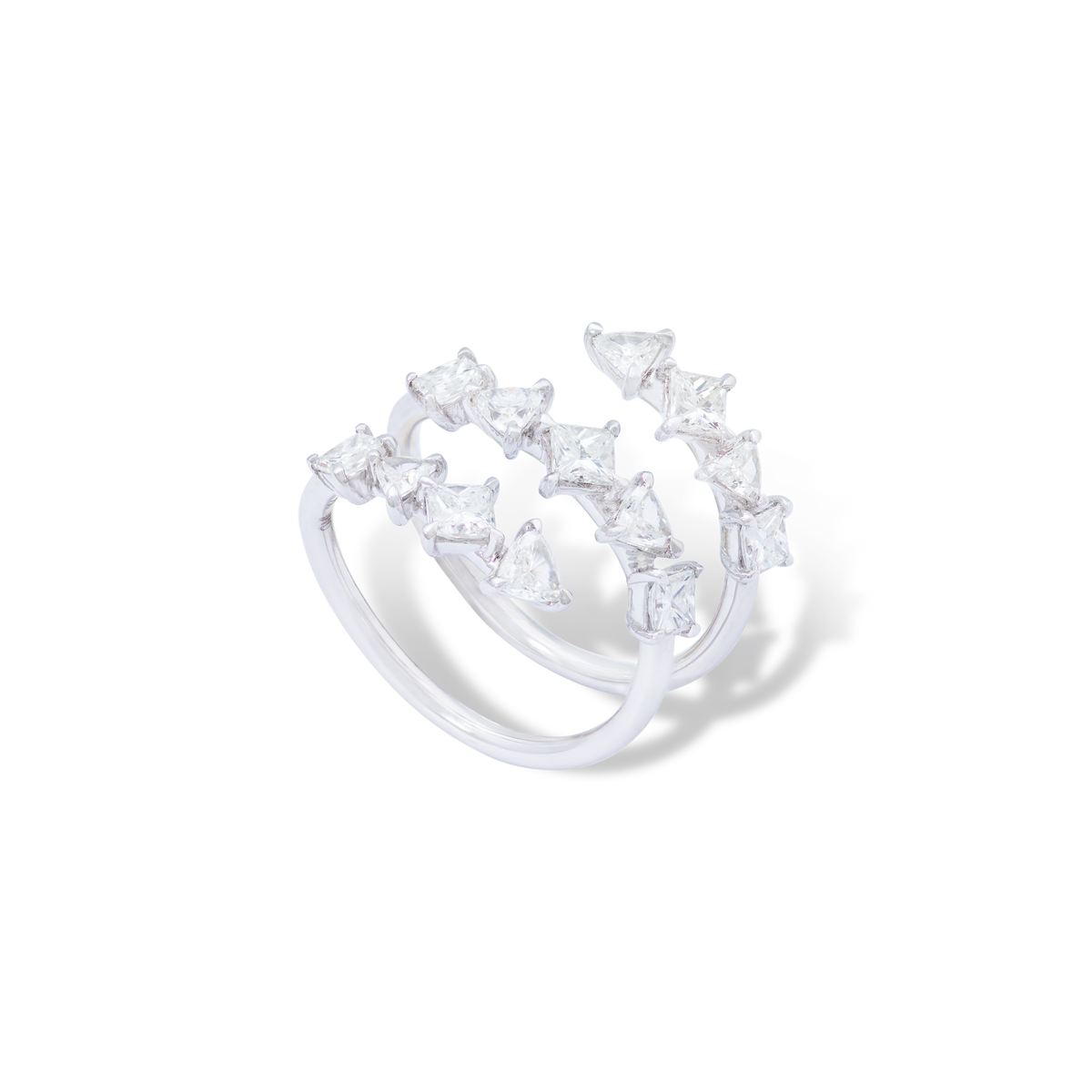 Double wrap around with trillions and princess ring – ARAYA Fine Jewelry